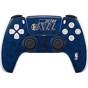 Skinit Gaming Decal Skin Compatible with PS5 and Compatible with PS5 Digital Edition DualSense Controller - Officially Licensed NBA Utah Jazz Blast Design
