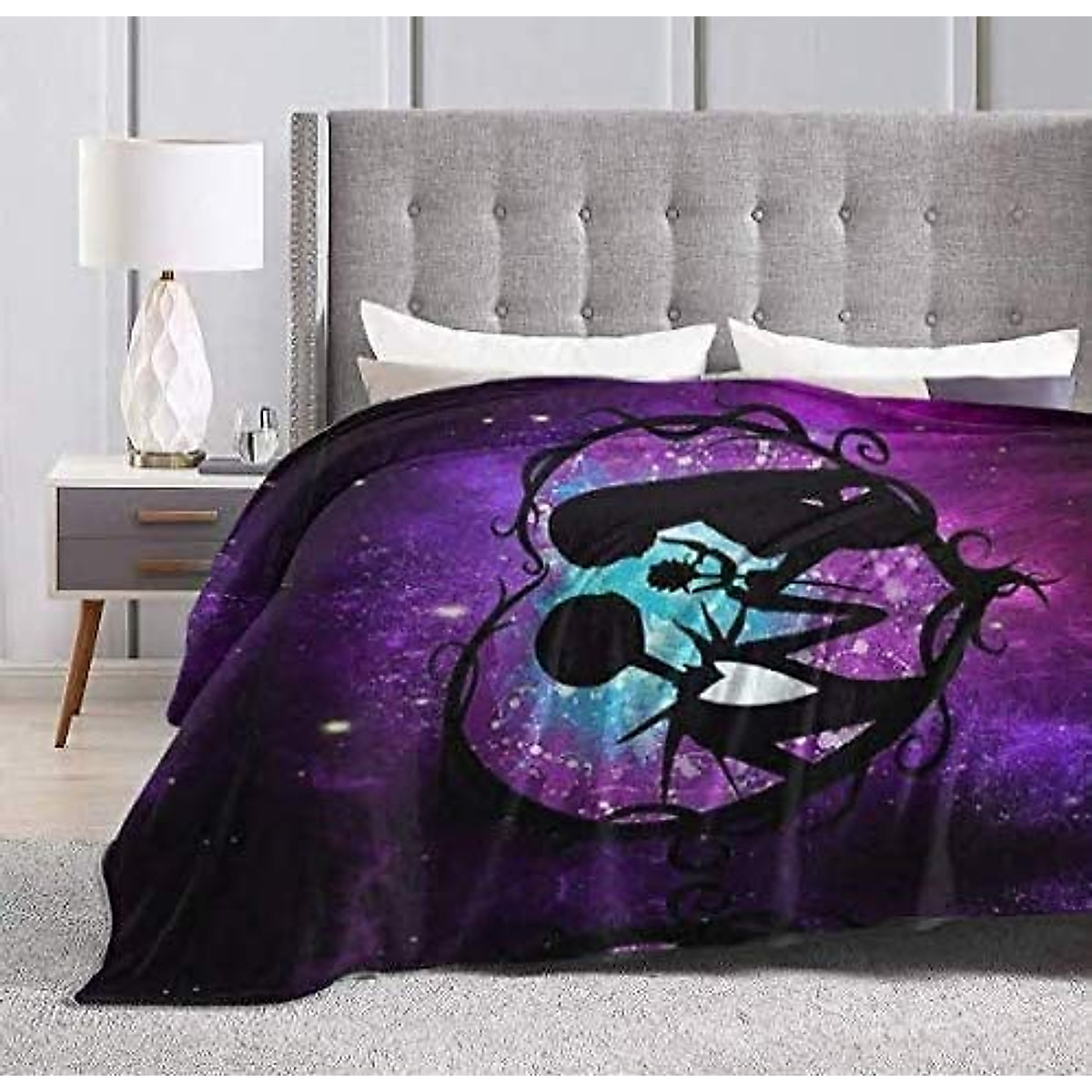 Vanson Nightmare Before Christmas Blanket Valentine's Lovers Decor Luxury Royal Plush Blanket, Soft Blanket Throw 80x60 inch, Purple
