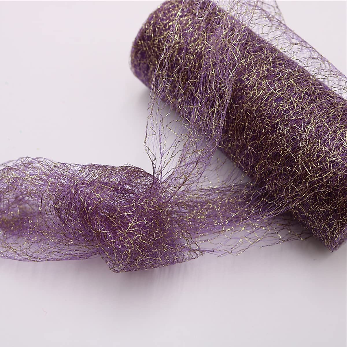 Queenbox 6"x10 Yards Openwork Tulle Ribbon, Irregular Spider Web Mesh Hollow Gauze Roll Hole Lace Net Thin Fabric for DIY Art Craft, Black