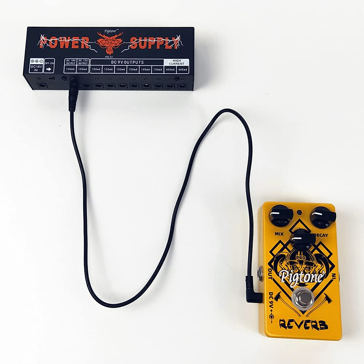 Godtone 4 Pack Guitar Effect Pedal DC Cable 5.5mm x 2.1mm Power Lead Cord, 60CM Male to Male (4 Power Cable)