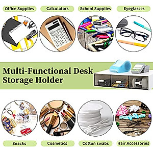 Desk Organizer Drawers-Stackable Desk Drawer Organizer, Plastic Storage Drawers Desktop Storage Great for Office Organization School Home - 3 Drawers (White)