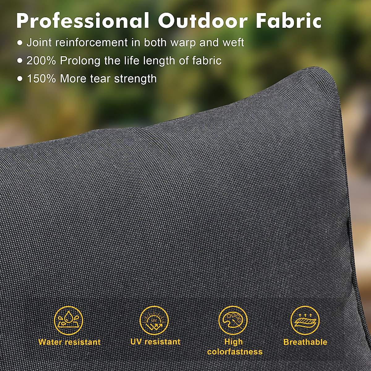 CAODOC Patio Furniture Sets 7 Pieces Outdoor Sectional Rattan Sofa Manual Weaving Wicker Patio Conversation Set with Ottomans and T Cushion(Black)