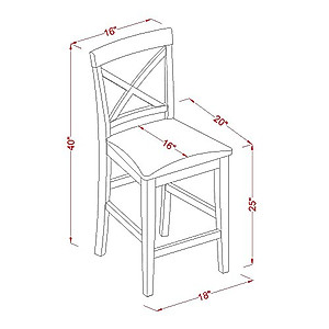 East West Furniture YAPB5-OAK-C Dining Set, 48 x 30 x 36