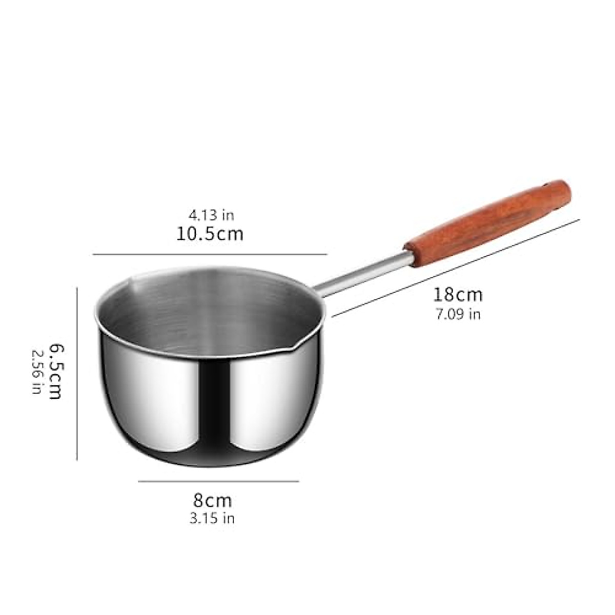DimyFew Hot Oil Pan Melting Pot Hot Chocolate Nonstick Breakfast Pot Mini Saucepan Milk Pan for Travel Camping Kitchen Stovetop Home, 500ml