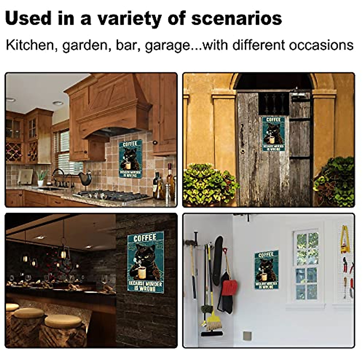 Chubby Kitty Vintage Metal Tin Sign Home Kitchen Wall Retro Poster Plaque 8x12 Inch