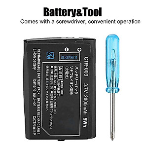 VBESTLIFE 2000mAh Battery Pack Replacement for 3DS, Rechargeable Lithium ion Battery Set with Screwdriver Replacement for 3DS