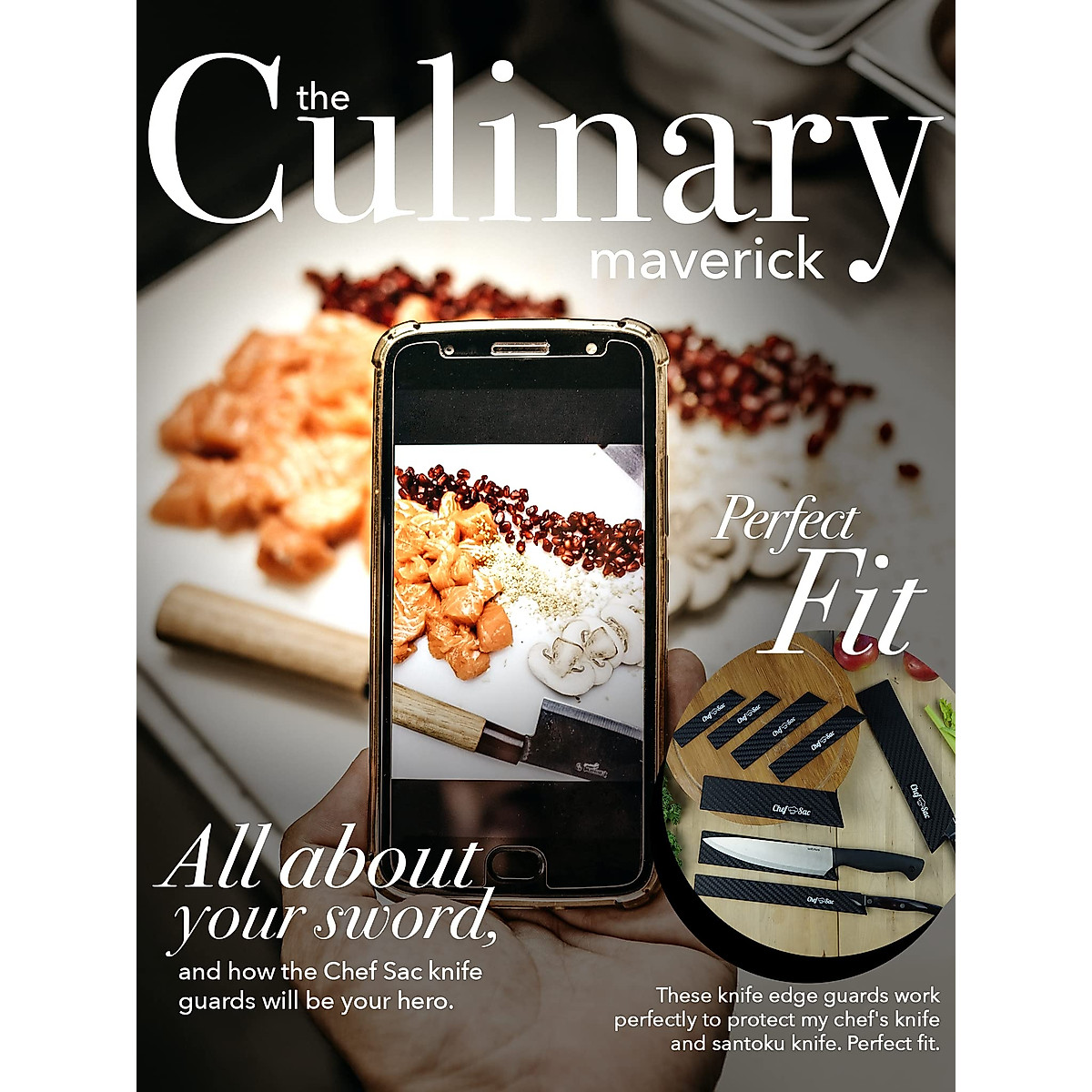 Chef Sac Chef Knife Roll Bag Case with 8-Pack Knife Guards Included