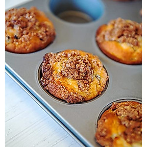 G & S Metal Products Company OvenStuff Set of Two Nonstick 6-cup Jumbo Muffin Pan, Gray, HG236-AZ