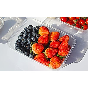 ganfaner [50pk 24fl.oz/750ml meal prep containers, plastic food containers with lids, for preparing lunch, dinner or snacks[Clear]