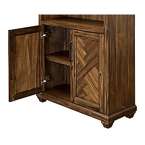 Martin Furniture Traditional Wood Doors, Office Shelving, Storage Cabinet, Fully Assembled, Brown Bookcase