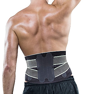 AllyFlex Sports® - Lumbar Support Belt for Women for Back Pain, Slim-Fit Back Brace for Men, Breathable Compression Back Support Brace, 41.5 inches, Medium/Large