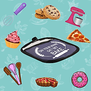 WCGXKO Baking Show Inspired Oven Pads Pot Holder with Pocket On You Mark Get Set Bake (Get Set Bake bl)