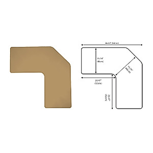 Con-Tact Brand XL Corner Desk Pad | Waterproof Anti-Slip PU Leather | Large Corner Computer Workstation Protection |Mouse Pad Gaming Pad | 36" X 15.7" L Shape |Dual Sided (Sand/Gray)