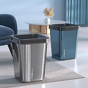 SWIFTIRON Titanium Crystal Trash can with Large Capacity for Bedroom Bathroom Home Office 9L Trash can(Silver，2PCS)