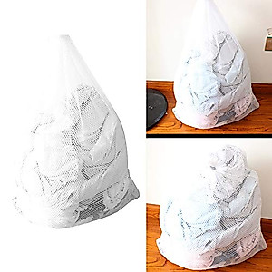 Net Laundry Clothes Washing Mesh Bag, Washing Machine Drawstring Large Capacity Pouch