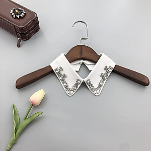 Women's Stylish Detachable Rhinestones Half Shirt Blouse False Collar Choker Peter Pan Necklace Fake Collar