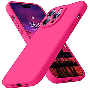 Ktele Compatible with iPhone 14 Pro Case, AB-Grade Liquid Silicone Case, [Four Corner 50+Tiny Airbags Shockproof] [Soft Microfiber Lining Anti-Scratch] Camera All-Round Protection Case - Hot Pink