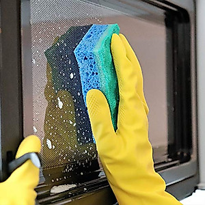 Playtex Living Reuseable Rubber Cleaning Gloves (Large, 4 Pairs), Premium Protection Reusable Household Gloves