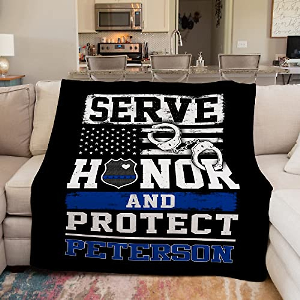 Personalized Blanket for Police Officer with Name, Gifts for Policeman, Police Officer Gifts, Birthday Gifts for Police Officer, Policeman Birthday Gift, Gift Ideas for Police Officer (5060-fleece)…