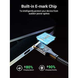 UGREEN 100W USB C to USB C Cable 2-Pack Type C Fast Charging Cable Compatible with MacBook Pro 2022, iPad Pro 2022, iPad Air 5, Samsung Galaxy S23/S22 Ultra, Pixel, PS5, Switch, etc. 3.3FT