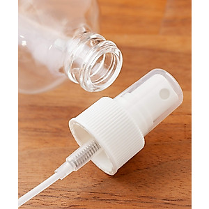 JUVITUS 8 oz Clear Boston Round Thick Plated Glass Bottle with White Fine Mist Spray (2 Pack)