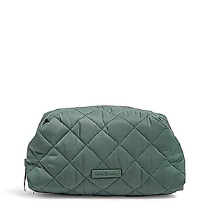 Vera Bradley Women's Performance Twill Medium Cosmetic Makeup Organizer Bag, Olive Leaf, One Size