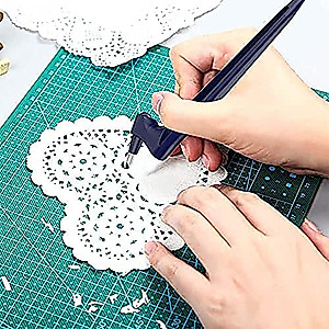 Aesackir Craft Cutting Tools,360Degree Rotating Handheld Engraving Pen,Craft Cutting Tools Pen,Stainless Steel Craft Knives Paper-Cutting Tool with 3 Cutter Heads for Craft,Hobby,Scrapbooking,Stencil
