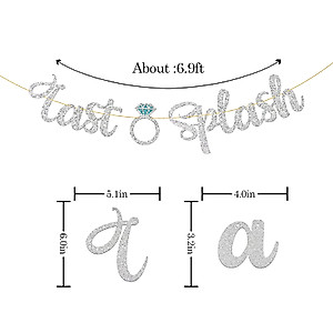 Last Splash Banner, Bride Shower Party Supplies, Engagement, Wedding Bachelorette Party Decorations - Silver Glitter