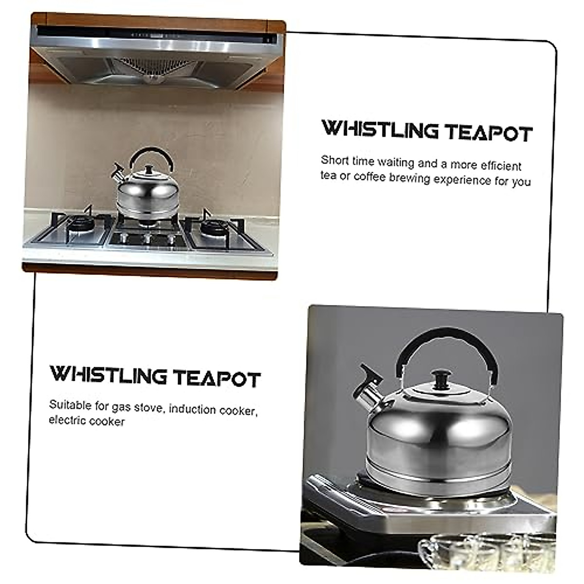 Abaodam 2pcs sound pot glass coffee pot indoor heater glass coffee maker coffee percolator electric tea pots for stove gas stove tea kettle Thicken Water Kettle Boil Water Kettle handle