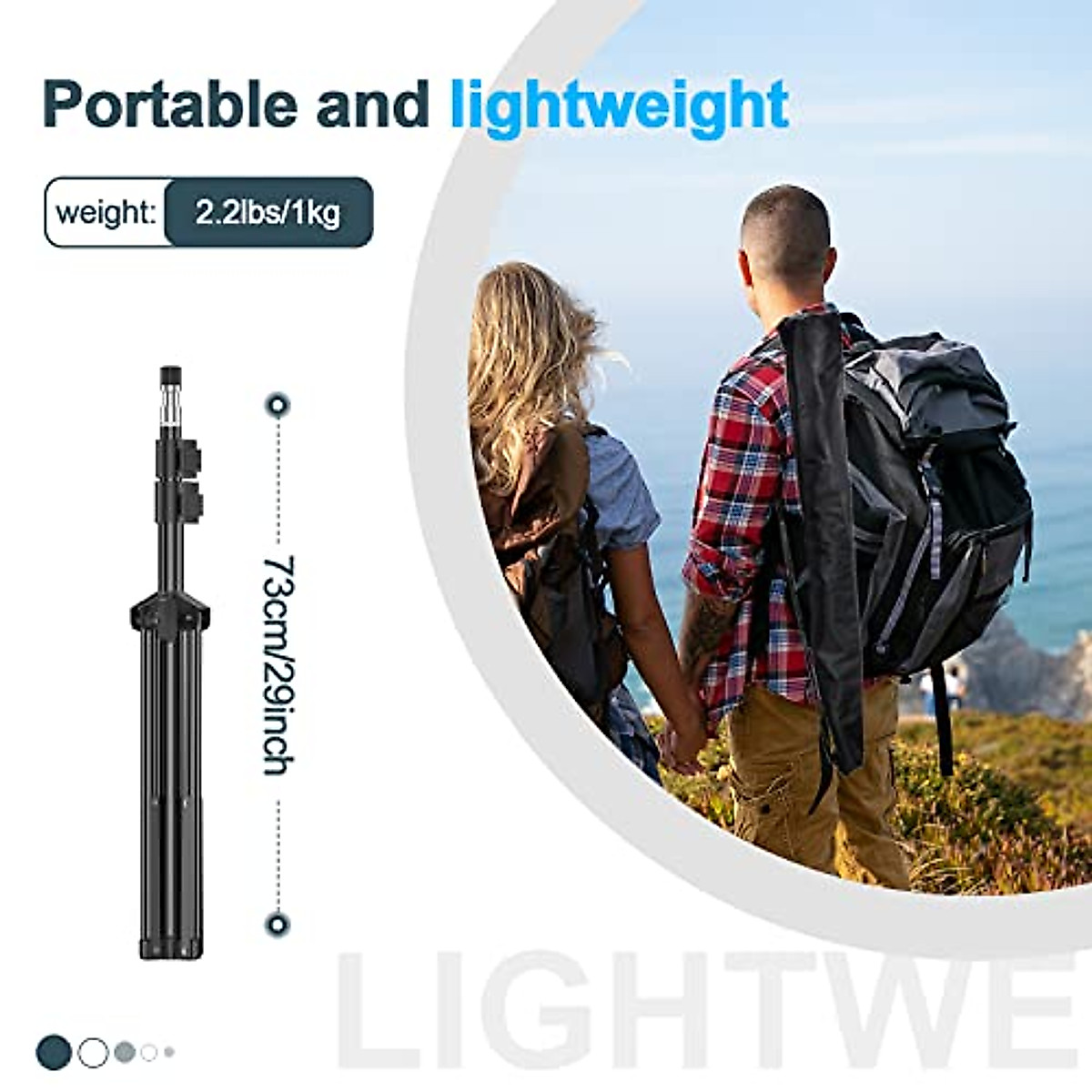EMART 7 Ft Light Stand for Photography, Portable Photo Video Tripod Stand, Lighting Stand with Carry Case for Speedlight, Flash, Softbox, Umbrella, Strobe Light, Camera, Photographic Portrait - 2 Pack