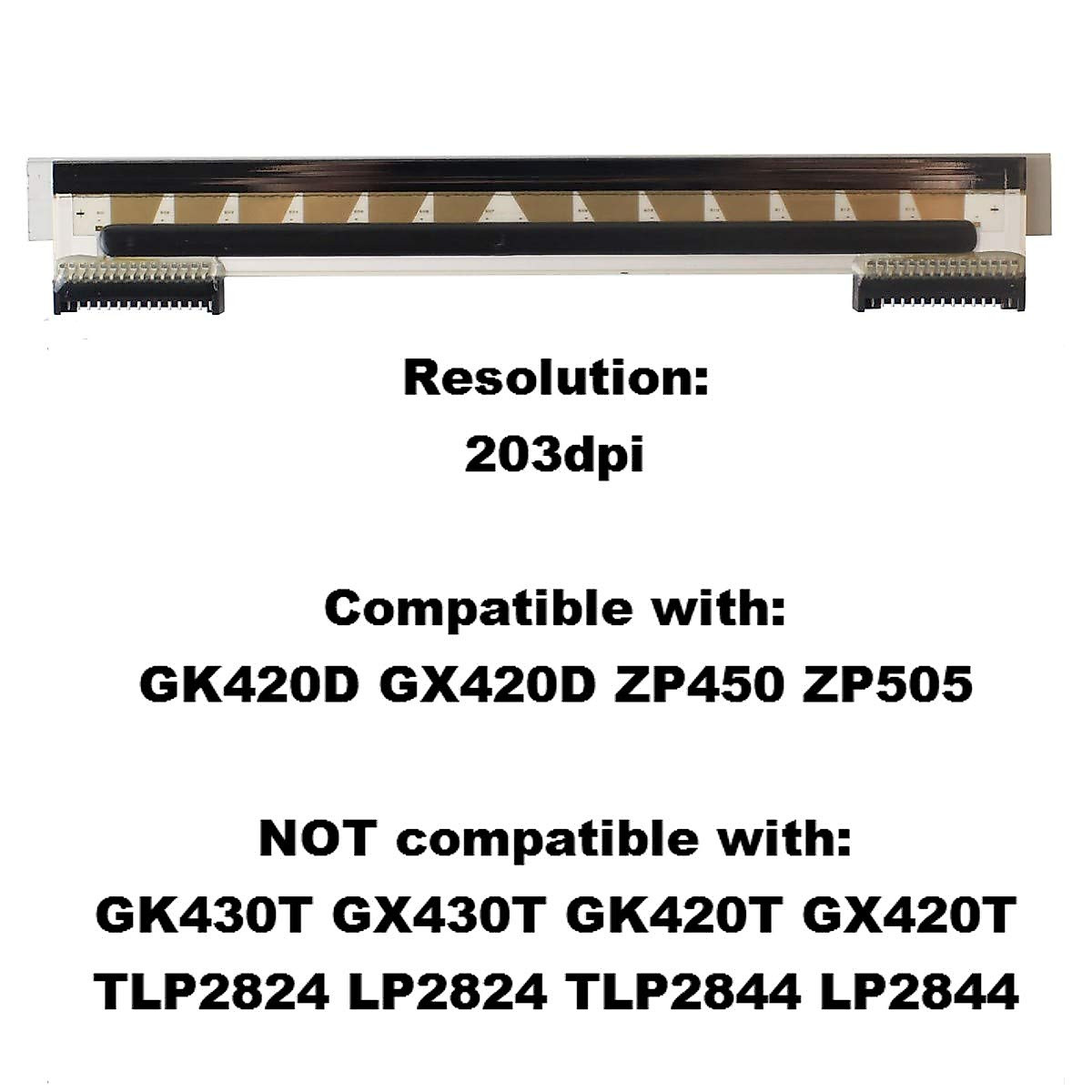 New Printhead Print Head for Zebra GX420D GK420D ZP450 ZP550 ZP505 ZP500 Printer 203dpi PN 105934-037