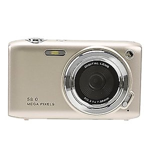 Digital Camera, Multi Function 58M 4K Timed Photography Digital Video Camera 2.88 Inch Screen 16X for Daily Life (Gold)