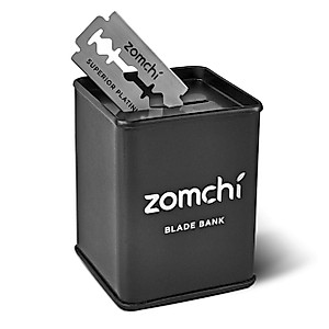 Zomchi Black Razor Blade Bank for Safety Razor Blade Storagement with 100 Counts Safety Razor Blades for Shaving