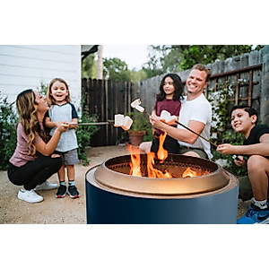 Solo Stove Yukon 2.0 with Stand, Smokeless Fire Pit | Portable Wood Burning Fireplace with Removable Ash Pan, Large Outdoor Firepit, Stainless Steel, H: 19.8 in x Dia: 27 in, 43.9. lbs, Color: Water