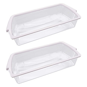 Siwdoy (Pack of 2 W10321304 Door Shelf Bin Compatible with Whirlpool Refrigerator Replaces WPW10321304 AP6019471 2179575 PS11752778, Clear