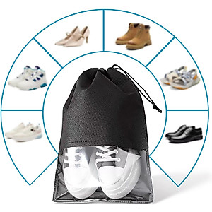 SHENGQIDZ 5 pack portable travel shoe bag, space-saving dust-proof storage bag（13 x 17.32 inch）