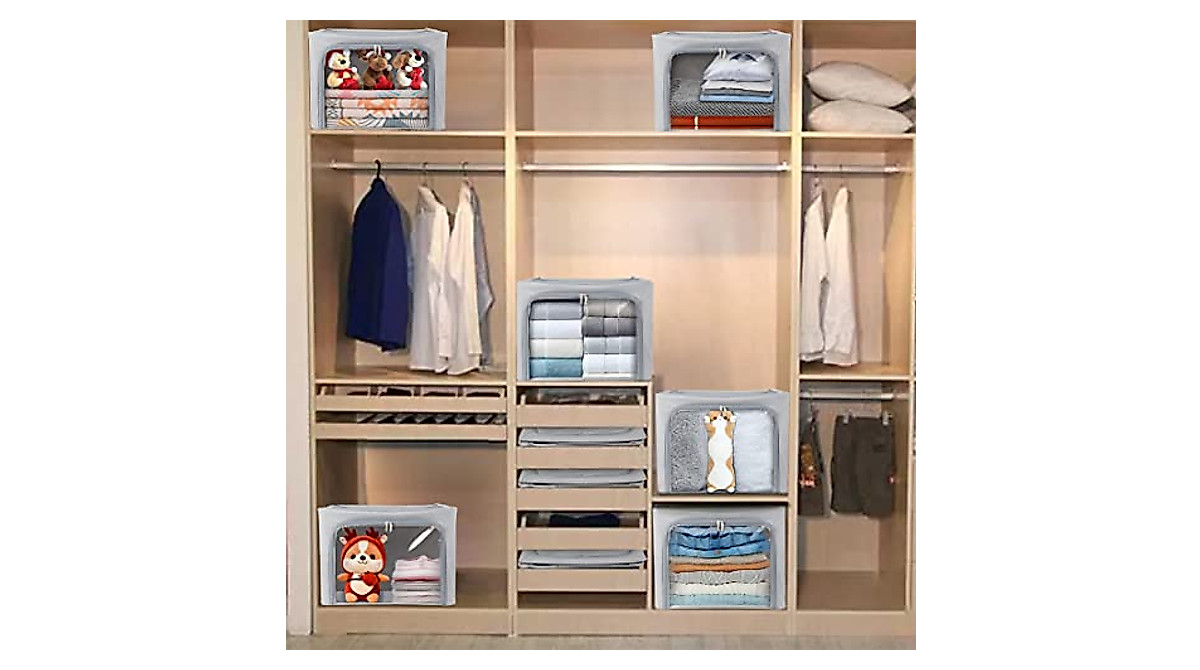 Stackable Clothes Storage Box with Zipper - 3 Pack