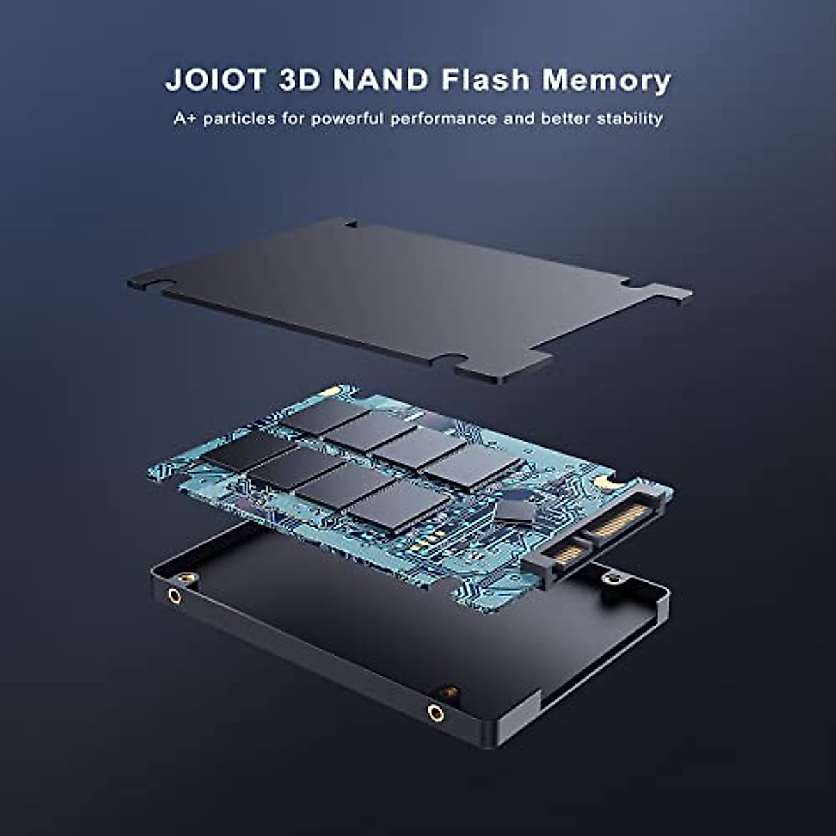 JOIOT 512GB SSD Internal Solid State Hard Drive, 3D NAND 2.5inch SATA III 6GB Internal SSD, Up to 550MB/s, Upgraded Performance for PC Laptop Game Creation