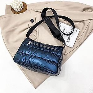 Quilted Crossbody Bag for Women Puffy Shoulder Bag Padded Puffer Messenger Bag Hobo Bag with Inner Pocket