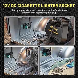 Oyviny 7 Way Blade to 12V Power Adapter with LED Circuit Tester, 7 Pin RV Blade to 4/5 Way Flat Adapter Trailer Cigarette Lighter Connector for Truck