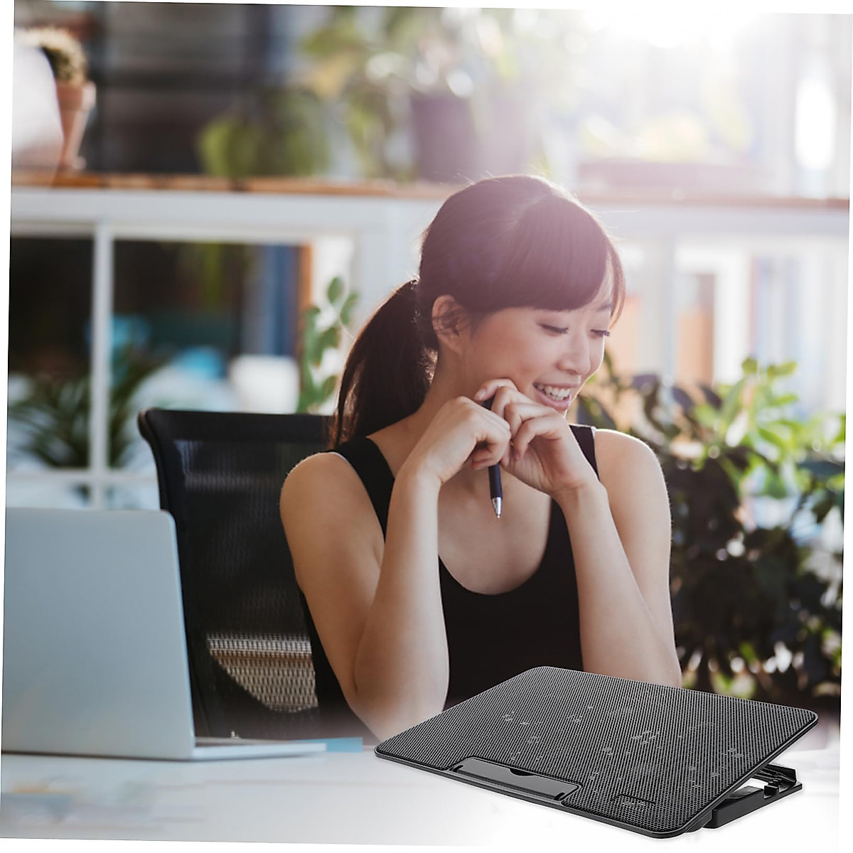 UKCOCO Computer Radiator Laptop Cooling Pad Laptop Stand Portable Laptop Fan Cooler Laptop Stand Cooler Laptop Stand for Desk Cooling Stand Laptop Mount Bracket Plate Plastic Notebook S6