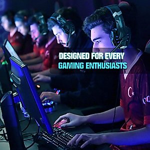 LuLabboard Wireless Gaming Mouse, Rechargeable Wireless Computer Mouse, 7-Color LED Light, Ergonomic Mouse with 6 Silent Click Buttons, 3 Adjustable 2400 DPI Wireless Mouse for Laptop,PC,Mac, Black