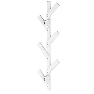 Ballucci Tree Coat Rack Wall Mounted, Wood Tree Branch Coat Hooks for Hats, Caps, Scarves, Umbrellas, Towels, Jewelry - White