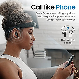 CALCINI True Wireless Earbuds Bluetooth 5.3 with Microphone, TWS Ear-buds In-ear Headphones with Charging Case,Waterproof Cordless Blue-tooth Earphones for Running,Sport,Workout,Android,iPhone,Samsung