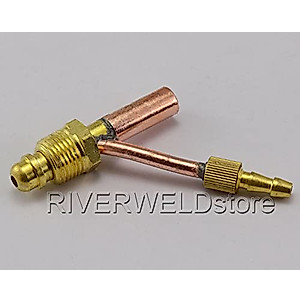 RIVERWELD Cables and Gas (Water) Separate Cable Connector Fitting for TIG Welding Torch (5/8"-18 Male WP26)