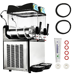 VEVOR Frozen Drink Machine, 12LX2 Tanks Commercial Margarita Machine, 700W Commercial Slushy Machine, Stainless Steel Margarita Machines, Efficient Cooling Perfect for Cafes Restaurants Bars