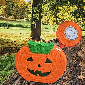 Pumpkin Piñata Funny Piñata with Blindfold and Bat for Halloween Party, Cinco De Mayo, Fiestas Decorations Party Favors