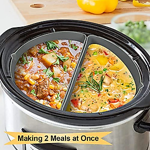 YQL Silicone Slow Cooker Liner, Slow Cooker Divider Liner Fit for Crockpot & Hamilton Beach 6-7QT Reusable Slow Cooker Liner for Most 6 Quart Slow Cooker(Upgraded Thick)