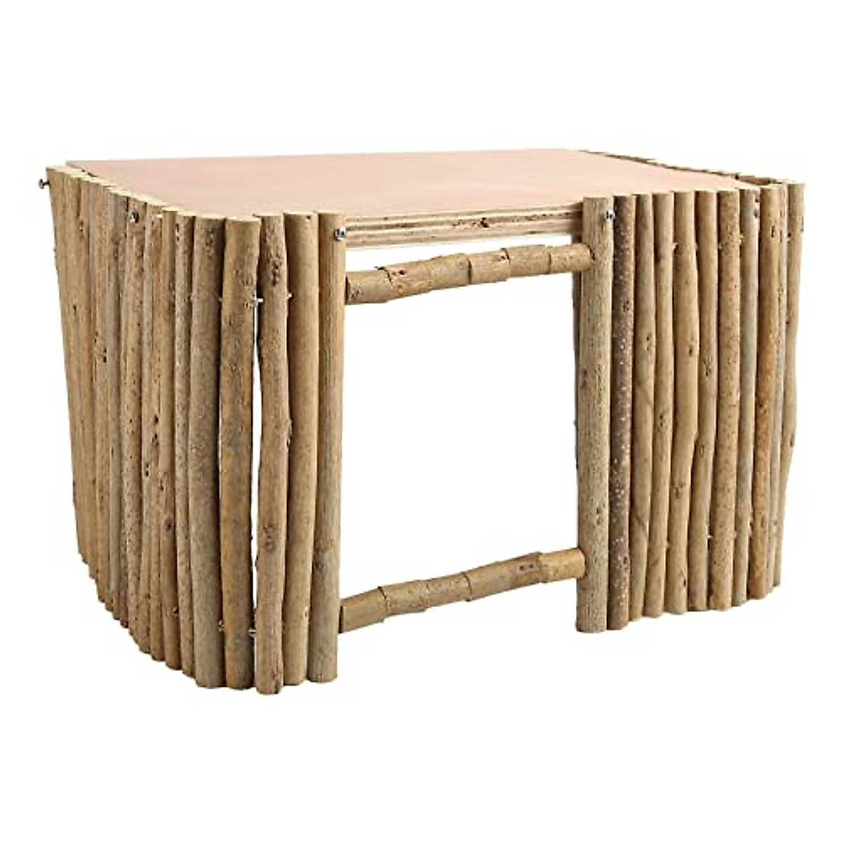 HEEPDD Wooden Small Pet Hideout, Breathable Fence Small Animal Hideout Hut with Platform for Hamster Guinea Pig Bunny Chinchilla