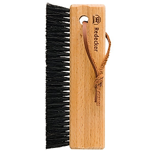 Redecker Fly Screen Brush, Stiff Pig Bristle, Oiled Beechwood Handle, Leather Hanging Loop, Made in Germany